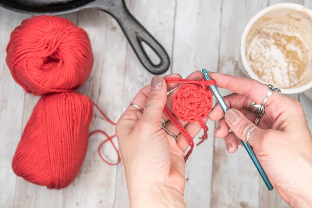 Crochet Cast Iron Handle Cover and Potholder - Maria Louise Design